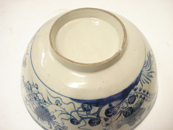 Bonhams : A rare Jacobite delft blue and white punch bowl Circa 1760