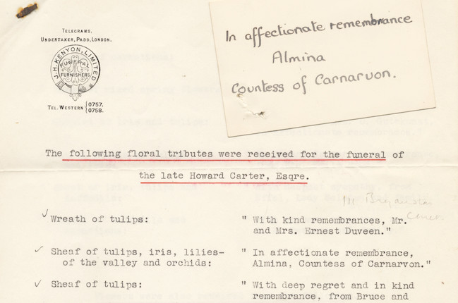 Bonhams : CARTER (HOWARD) The remaining papers of Howard Carter ...