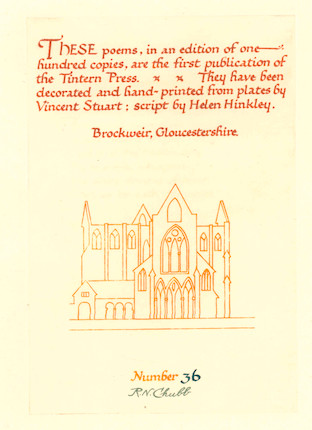 Bonhams : CHUBB (RALPH N.) Songs Pastoral and Paradisal, NUMBER 36 OF ...