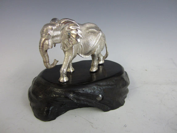 Bonhams : A silver model of an elephant by Patrick Mavros, Zimbabwe ...