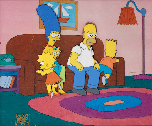 Bonhams : The Simpsons An animation art cel depicting the Simpson ...