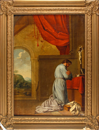 Bonhams : After Eustache Le Sueur, 18th Century A monk meditating ...