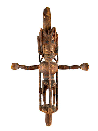 Bonhams : An anthropomorphic malagan carving, totok, New Ireland, 84cm high