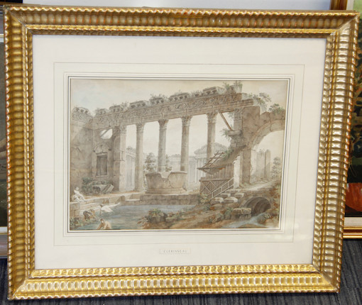 Bonhams : Charles-Louis Clérisseau (French, 1722-1820) Bathers at Roman ...