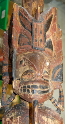 Bonhams : An anthropomorphic malagan carving, totok, New Ireland, 84cm high