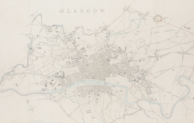Bonhams : MAP - GLASGOW CLELAND (JAMES) Map of the Ten Parishes within ...
