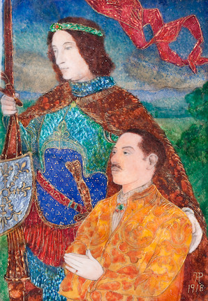 Bonhams : A Phoebe Anna Traquair enamelled Triptych the main panel with ...