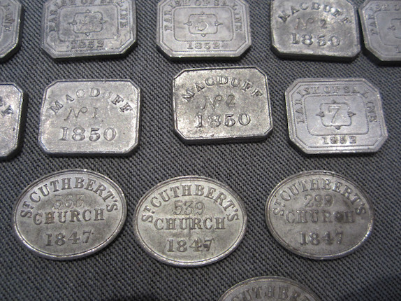 Bonhams : Scottish Communion Tokens, a small collection including ...