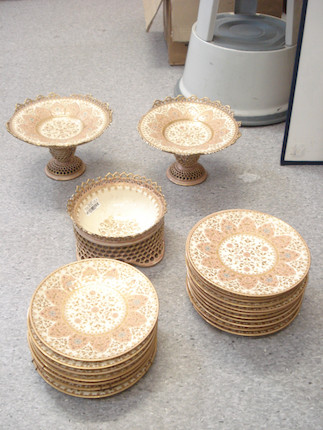 Bonhams : A Zsolnay Pecs dessert service Circa 1900