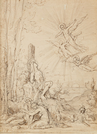 Bonhams : Gustave Moreau (French, 1826-1898) Saint Sebastien (étude ...