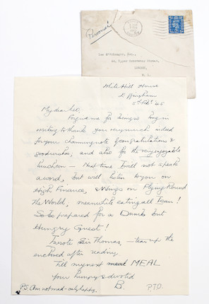 Bonhams : Three Handwritten Letters from Barnes Wallis to Leo d ...