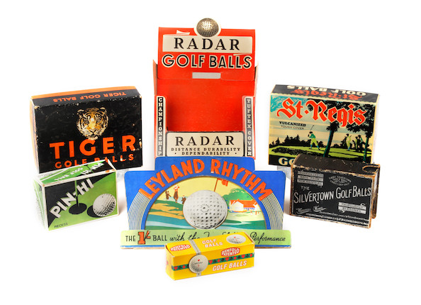 Bonhams : A small collection of empty golf ball boxes