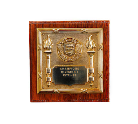 Bonhams : 1973 Division One Champions plaque presented to Liverpools ...