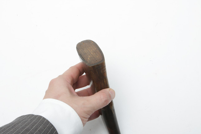 Bonhams : A 17th century Scottish flattened cow horn powder flask