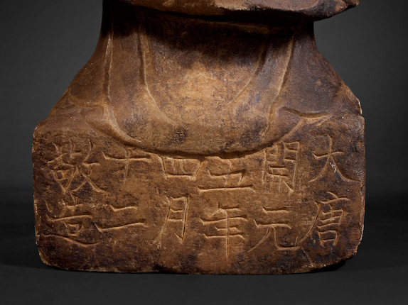 Bonhams : A rare and important marble figure of a Buddhist disciple ...