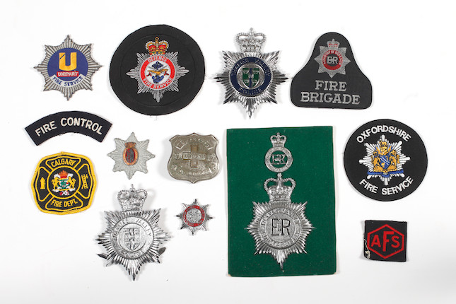 Bonhams : A Quantity of Fire Brigade Cap Badges & Other Miscellaneous ...