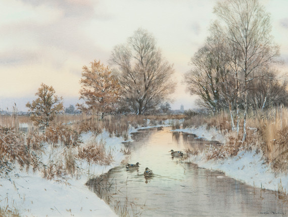 Bonhams : Colin W. Burns (British, born 1944) Martham Church from Sound ...