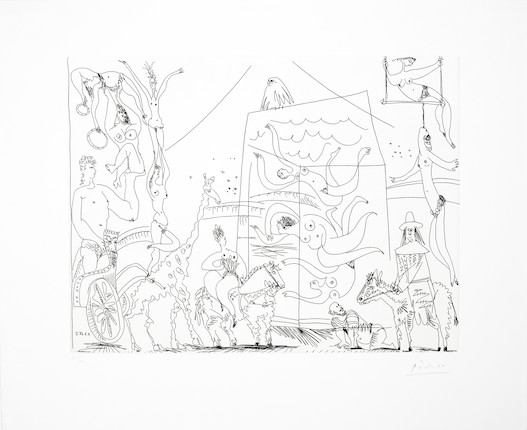 Bonhams : Pablo Picasso (Spanish, 1881-1973) Au Cirque Acrobates ...