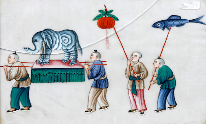 Bonhams : A collection of Chinese rice paper drawings Late 19th/early ...