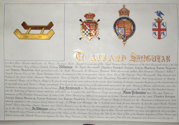 Bonhams : ALFRED JOSEPH LORD STOURTON (BARON SEGRAVE) A Victorian Royal ...