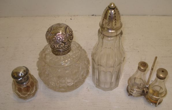 Bonhams : An Edwardian silver mounted cut glass spherical toilet water ...