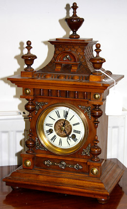 Bonhams : Two late 19th century German walnut mantel clocks 2