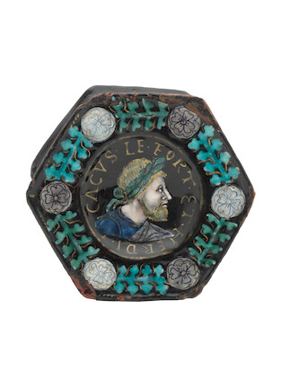 Bonhams : Workshop of Pierre Reymond, French (1513-1584) A 16th century Limoges enamel salt