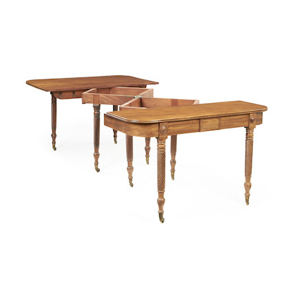 Bonhams : A Regency mahogany concertina-action extending dining table ...