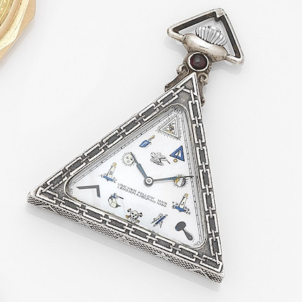 Bonhams : Solvil Watch Co. A Masonic silver open face keyless wind ...