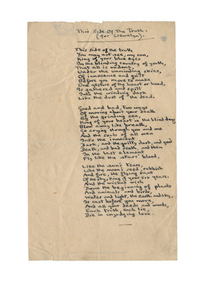 Bonhams : THOMAS, DYLAN, (1914-1953, Welsh poet) AUTOGRAPH MANUSCRIPT ...