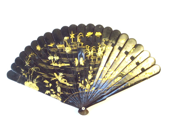 Bonhams : Two lacquer folding fans, and another lacquer brisé fan Mid ...