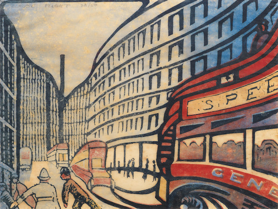 Bonhams : Claude Flight (British, 1881-1955) Speed Linocut printed in ...