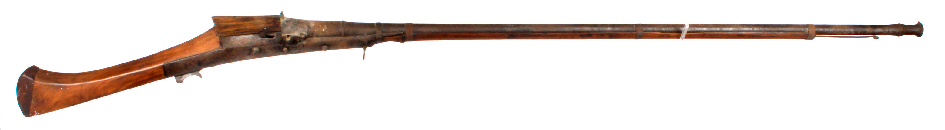 Bonhams : An Indian matchlock musket,full stock with steel mounted ...