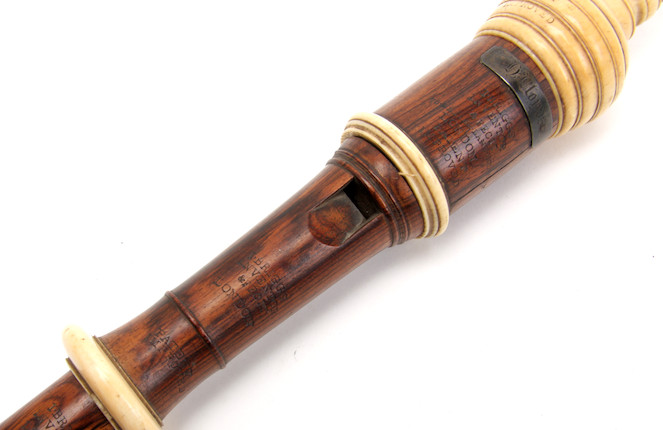 Bonhams : A rosewood and ivory single key Flageolet by John Briggs ...