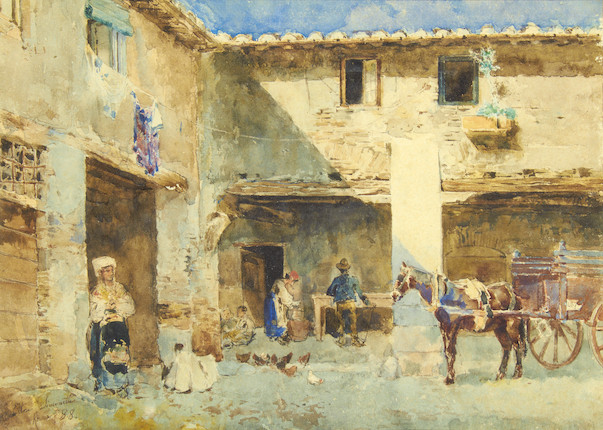 Bonhams : Ettore Simonetti (Italian, 1857-1909) A courtyard scene