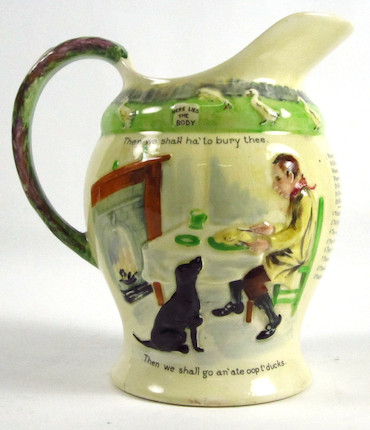 Bonhams : A Crown Devon Fieldings musical jug 'On Ilkla Moor Baht'At'
