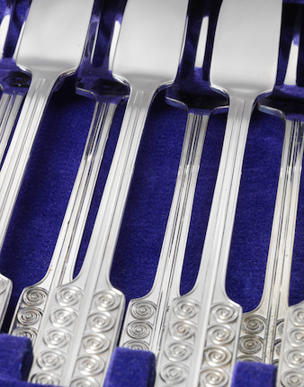 Bonhams : DESIGNED BY GERALD BENNEY FOR VINER A silver table service of ...