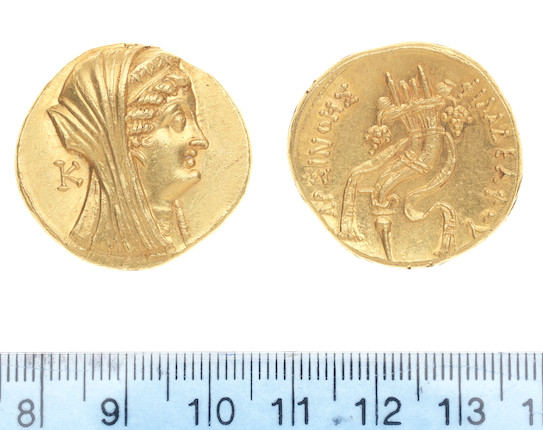 Bonhams : Egypt Ptolemy VI 180-145 BC Gold Octodrachm 27.9g Obv Head of ...