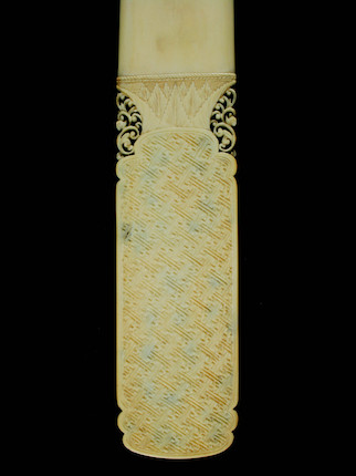 Bonhams : A Chinese Canton carved ivory page turner Circa 1880