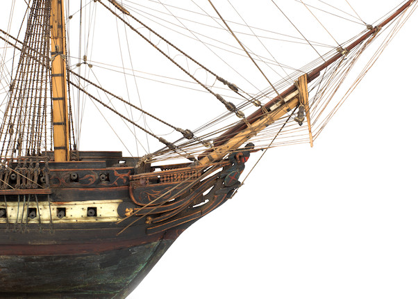 Bonhams : A fine early 19th century wood and bone model of the 5th rate ...