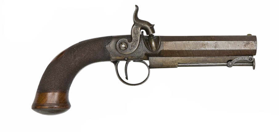 Bonhams : A 32-Bore Percussion Box-Lock Pistol
