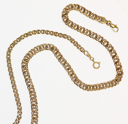 Bonhams : Two 9ct gold chains,