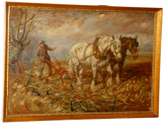 Bonhams : Rowland Wheelwright (British, 1870-1955) Plough team Plough team
