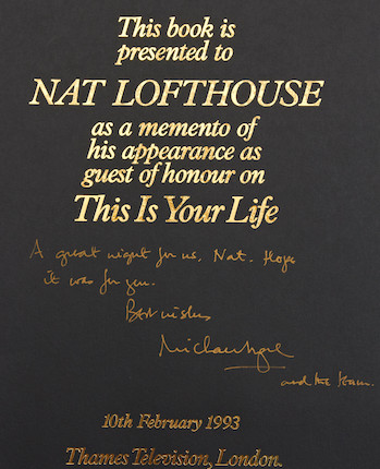Bonhams : Nat Lofthouse 'This is your life' book