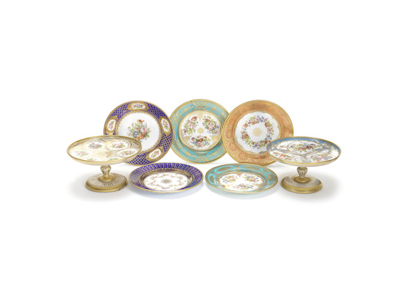 Bonhams : A fine French opaline dessert service, mid 19th century