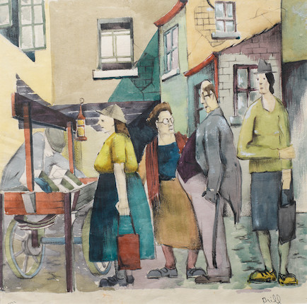 Bonhams : Reginald Brill (British, 1902-1974) Waiting in line
