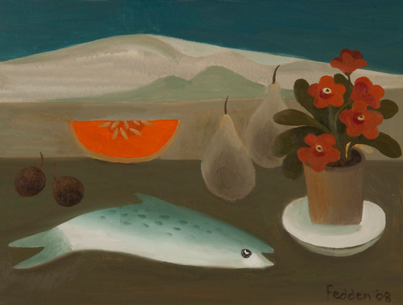 Bonhams : Mary Fedden R.A. (British, 1915-2012) Still life with fish ...