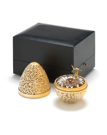 Bonhams : STUART DEVLIN Three cased silver, silver-gilt and enamelled ...