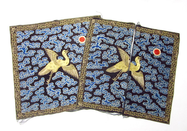 Bonhams : Three pairs of mandarin squares and two single examples ...