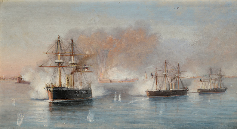 Bonhams : Naval School, 19th Century The Bombardment of Alexandria ...